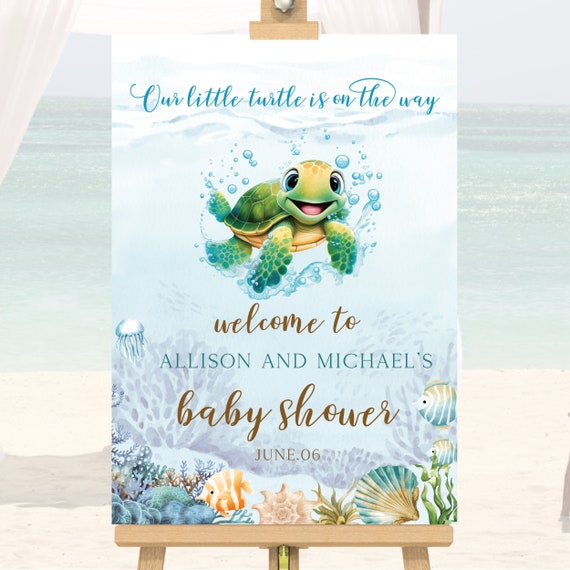 Baby Shower Sea Turtle Cartoon