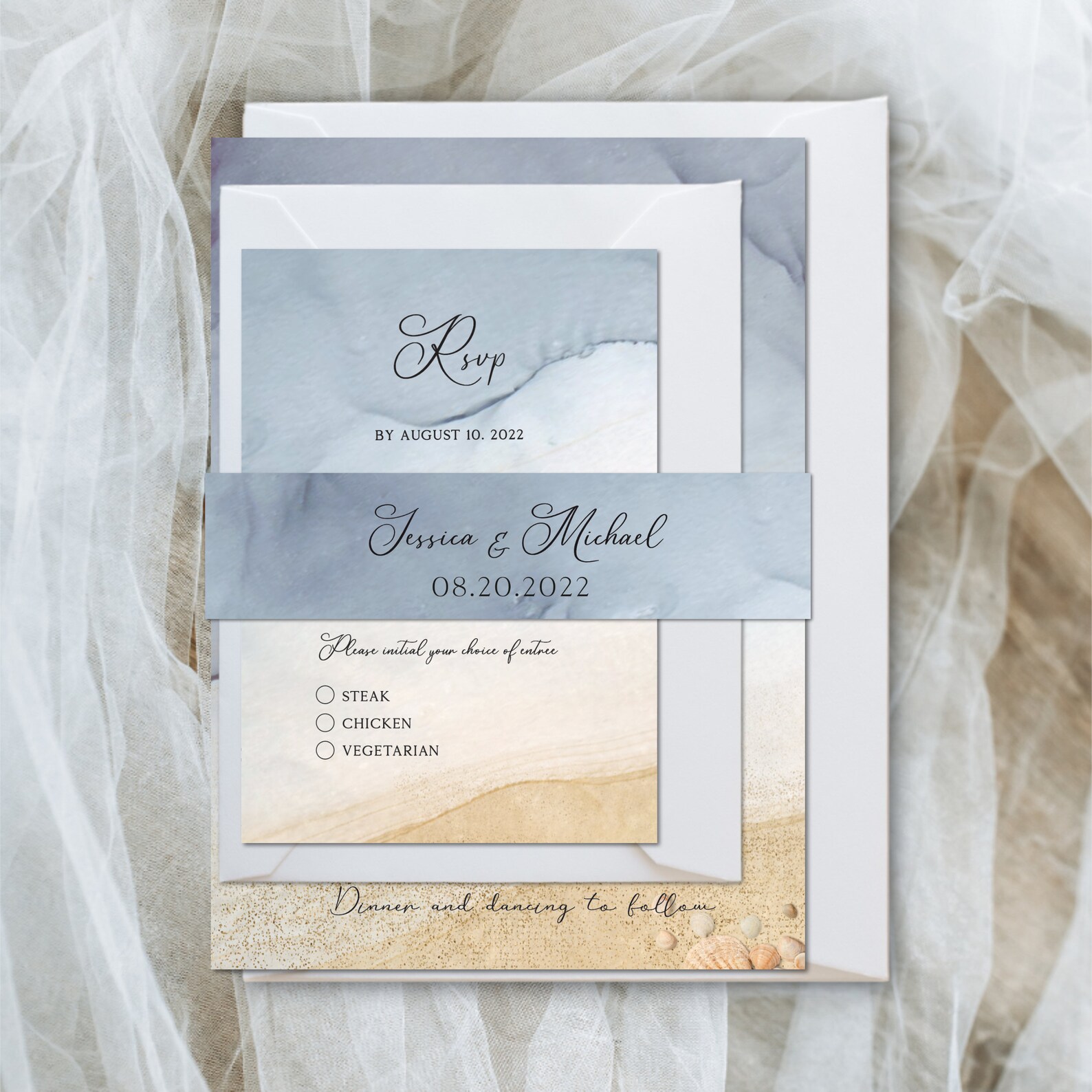 Beach Wedding Invitation Ocean Wedding Invitation Suite - Etsy