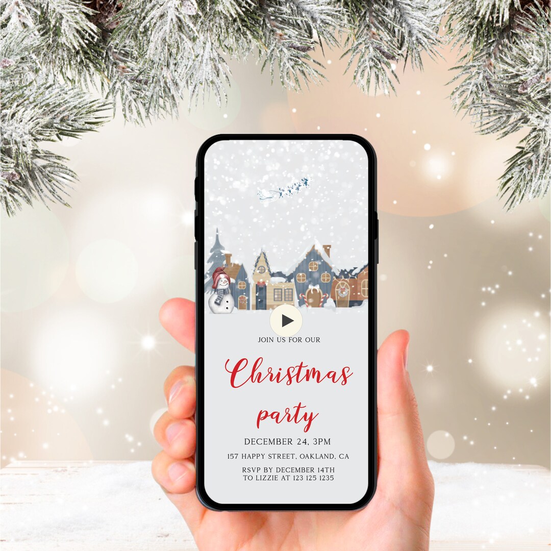 Christmas Invitation With Snowman, Editable Invitation Digital Download ...