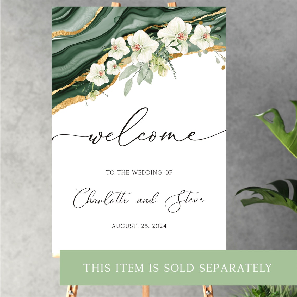 Emerald Green Wedding Welcome Sign, Spring or Summer Welcome Sign ...