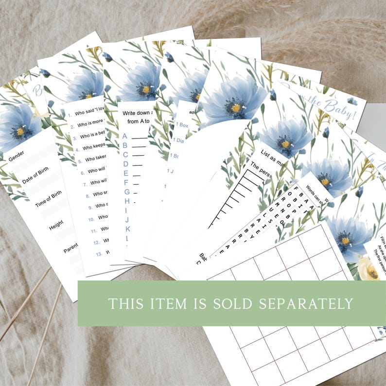 Editable Bottle Label, Blue Wildflower Label Digital Download BS166 - Etsy