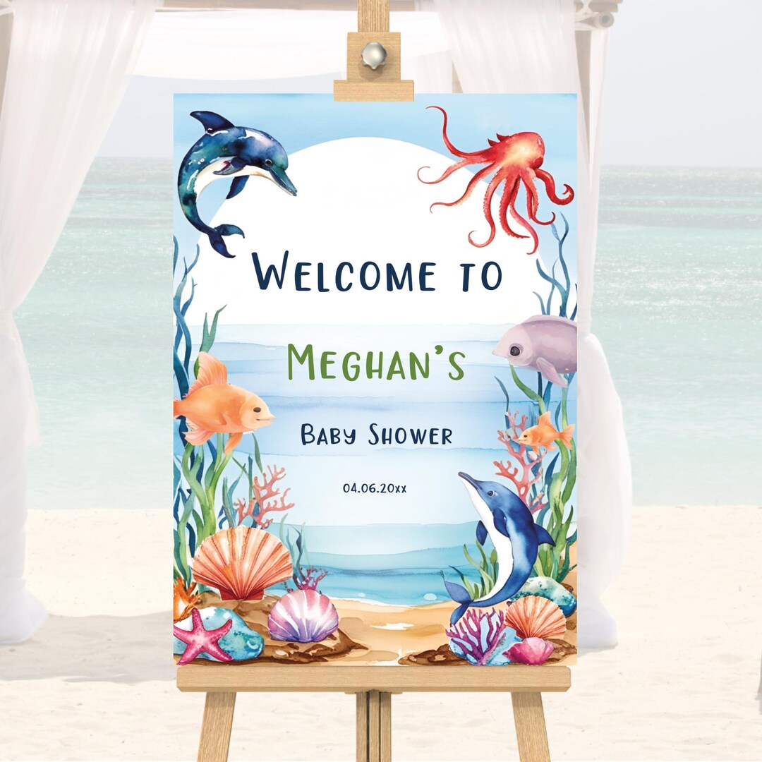 Underwater World Welcome Sign: Printable Instant Download for Baby ...