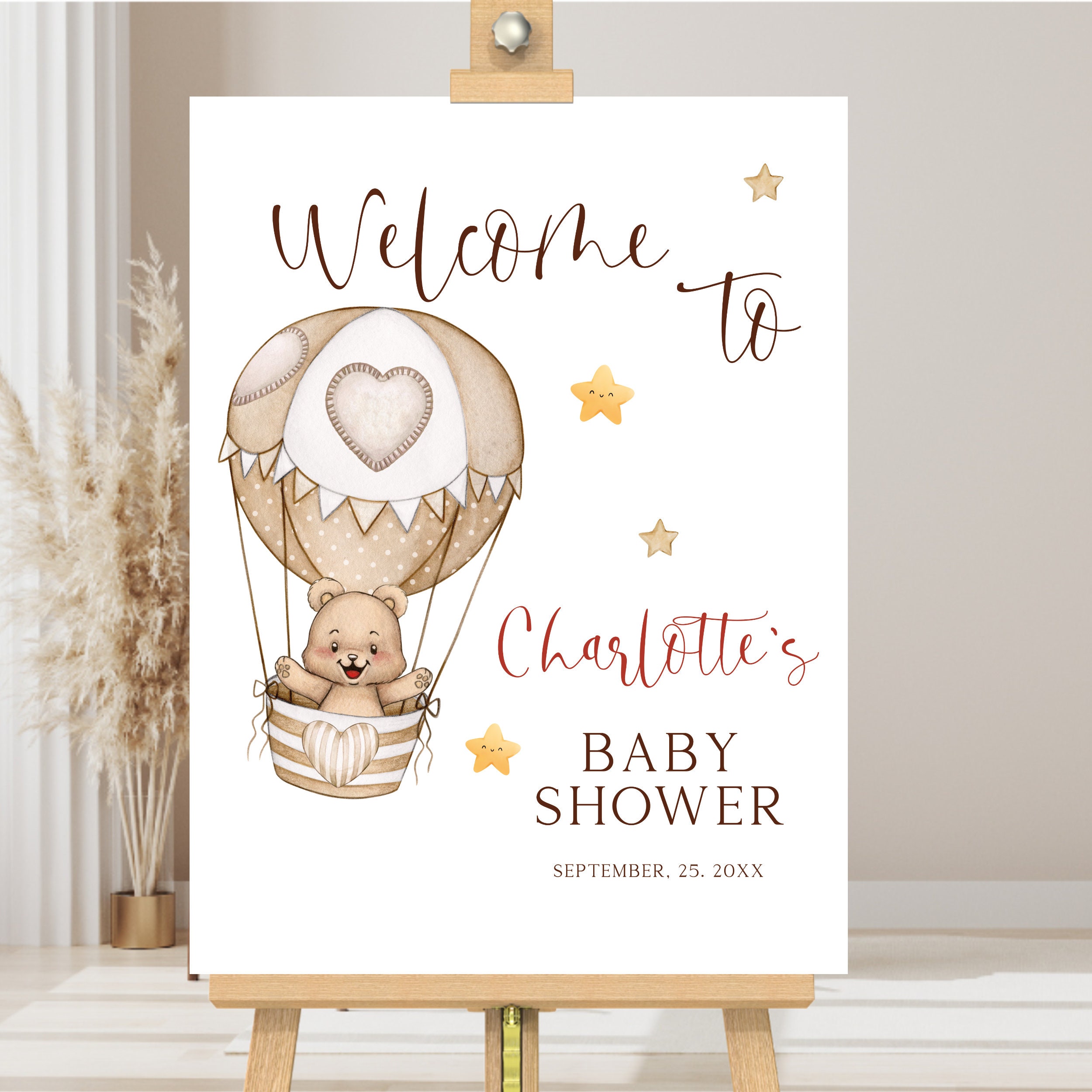 Elegant Gender Neutral Baby Shower Welcome Sign: Customizable Decor for ...