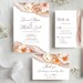 Wedding Invitation, Peach Wedding Invitation Template, Editable Wedding ...