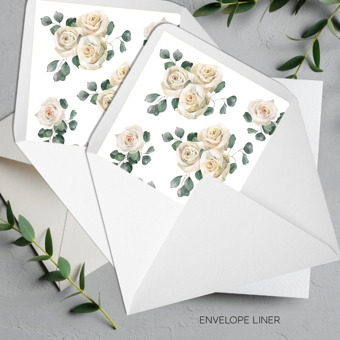 Floral Envelope Liner, Wedding Liner Instant Download, W29 - Etsy
