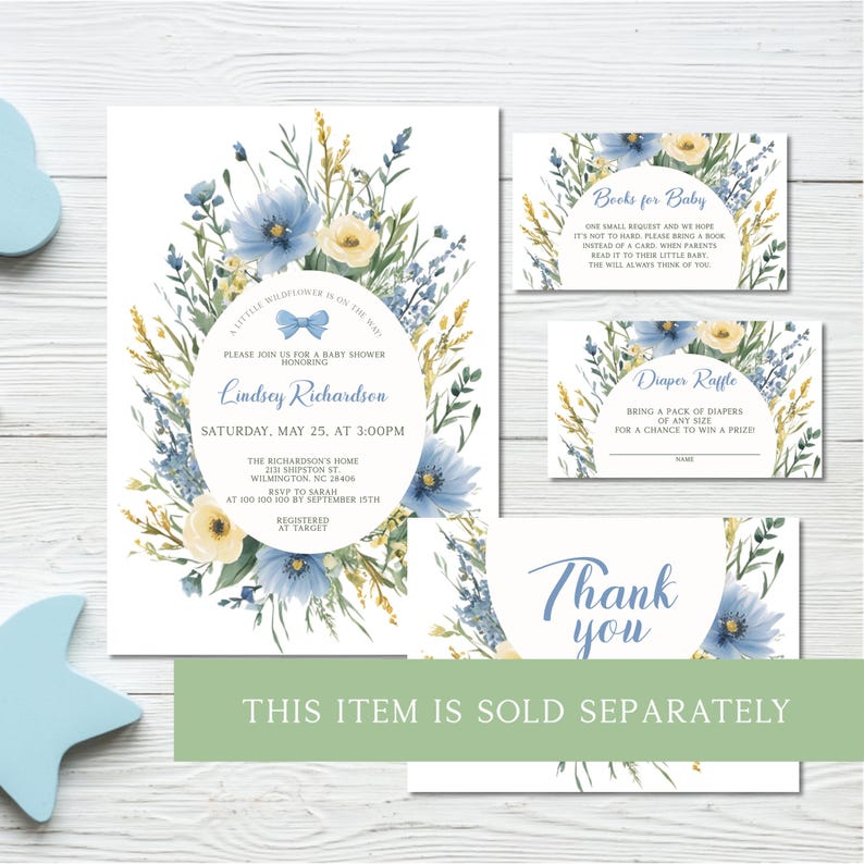 Editable Bottle Label, Blue Wildflower Label Digital Download BS166 - Etsy