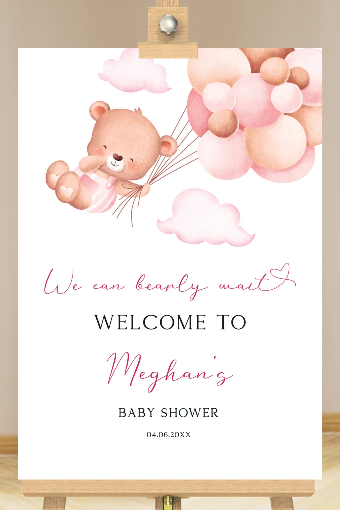 Teddy Bear Baby Shower Welcome Sign Editable Baby Shower - Etsy