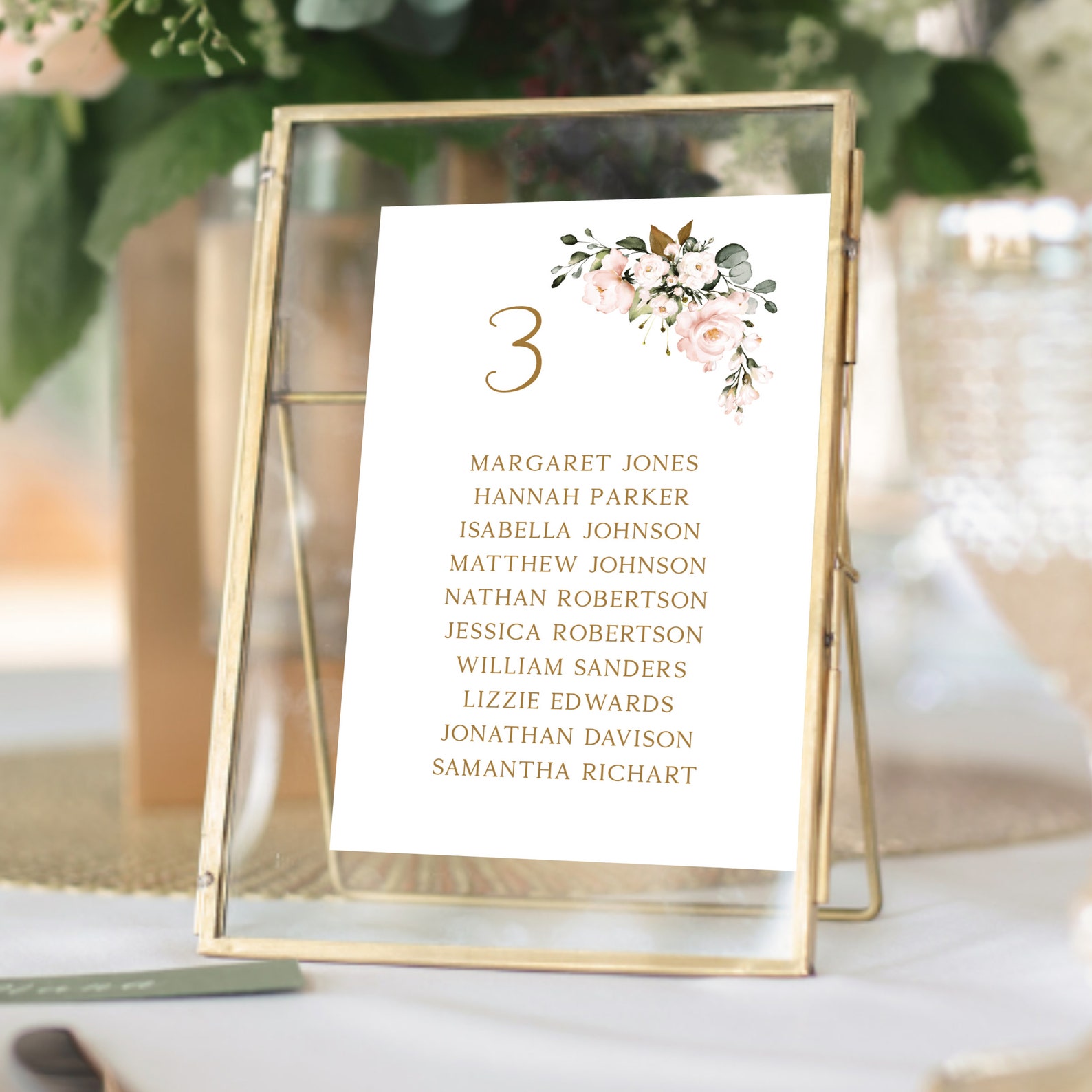 Wedding Seating Chart, Floral Seating Chart, Fully Editable Seating ...