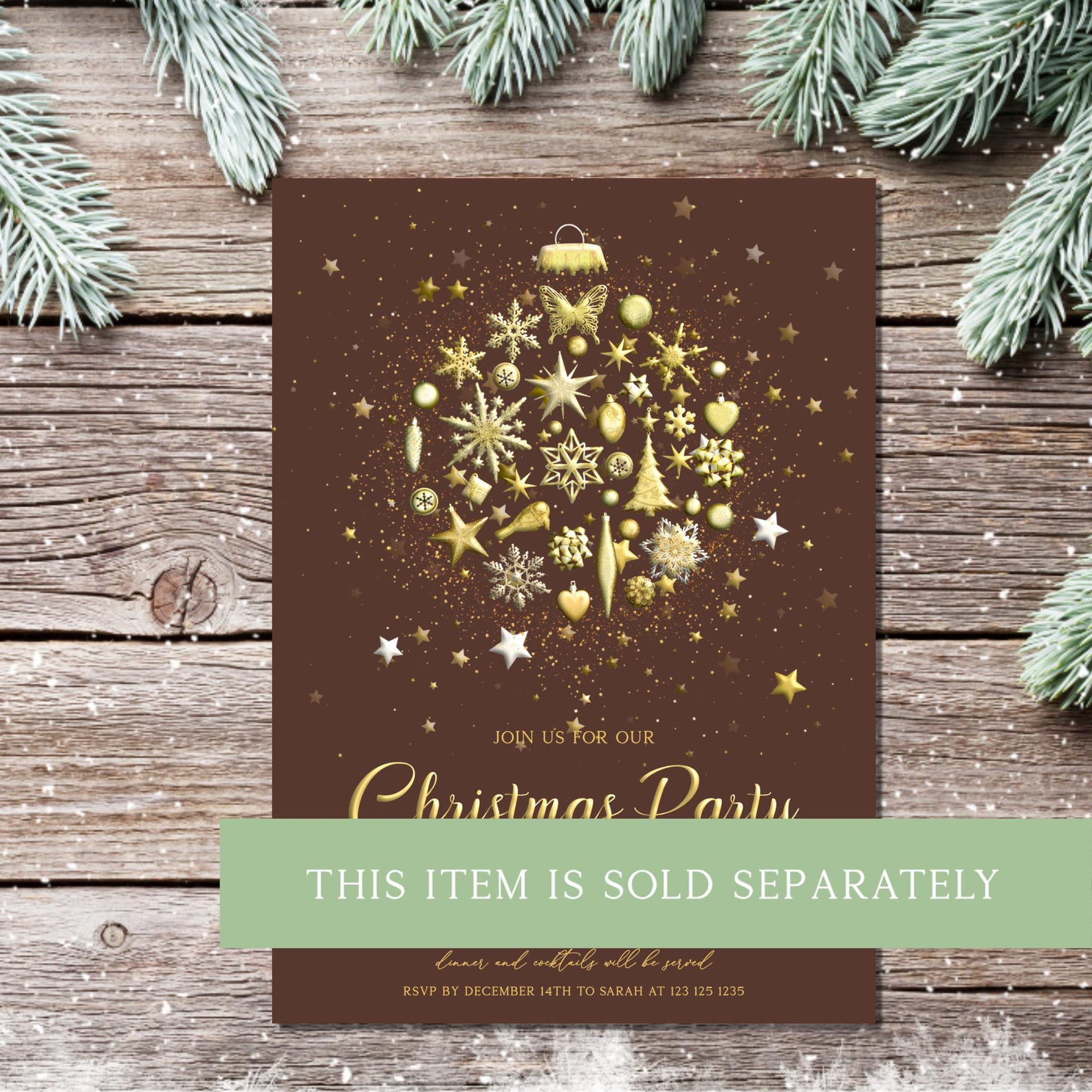 Elegant Christmas Eve Invitation Template, Editable Invitation - Etsy