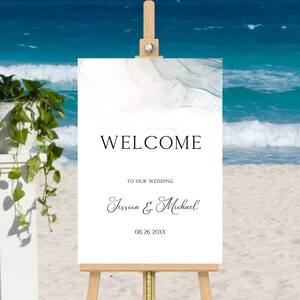 Beach Wedding Welcome Sign Template Printable Wedding Signs - Etsy