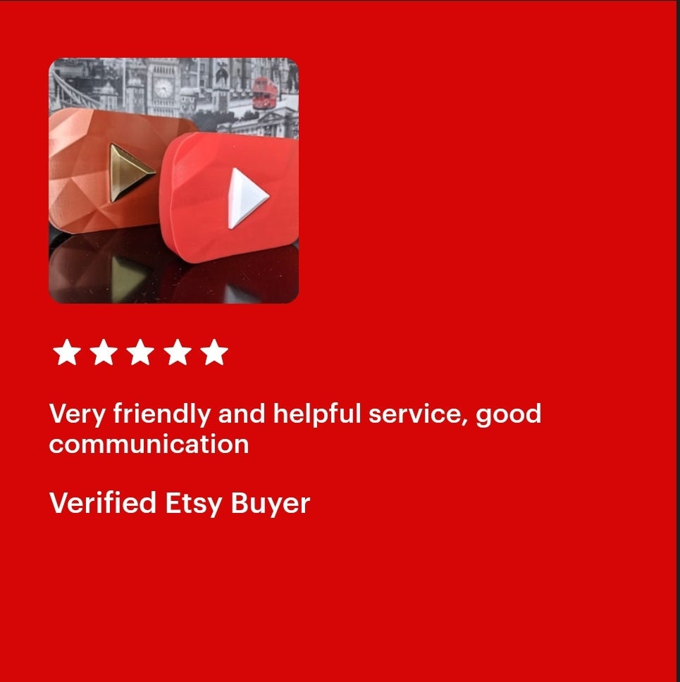 Youtube Diamond Play Button Replica | 3D Printed | Fun Ornament - Etsy UK