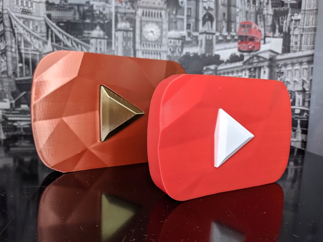Youtube Diamond Play Button Replica | 3D Printed | Fun Ornament - Etsy UK