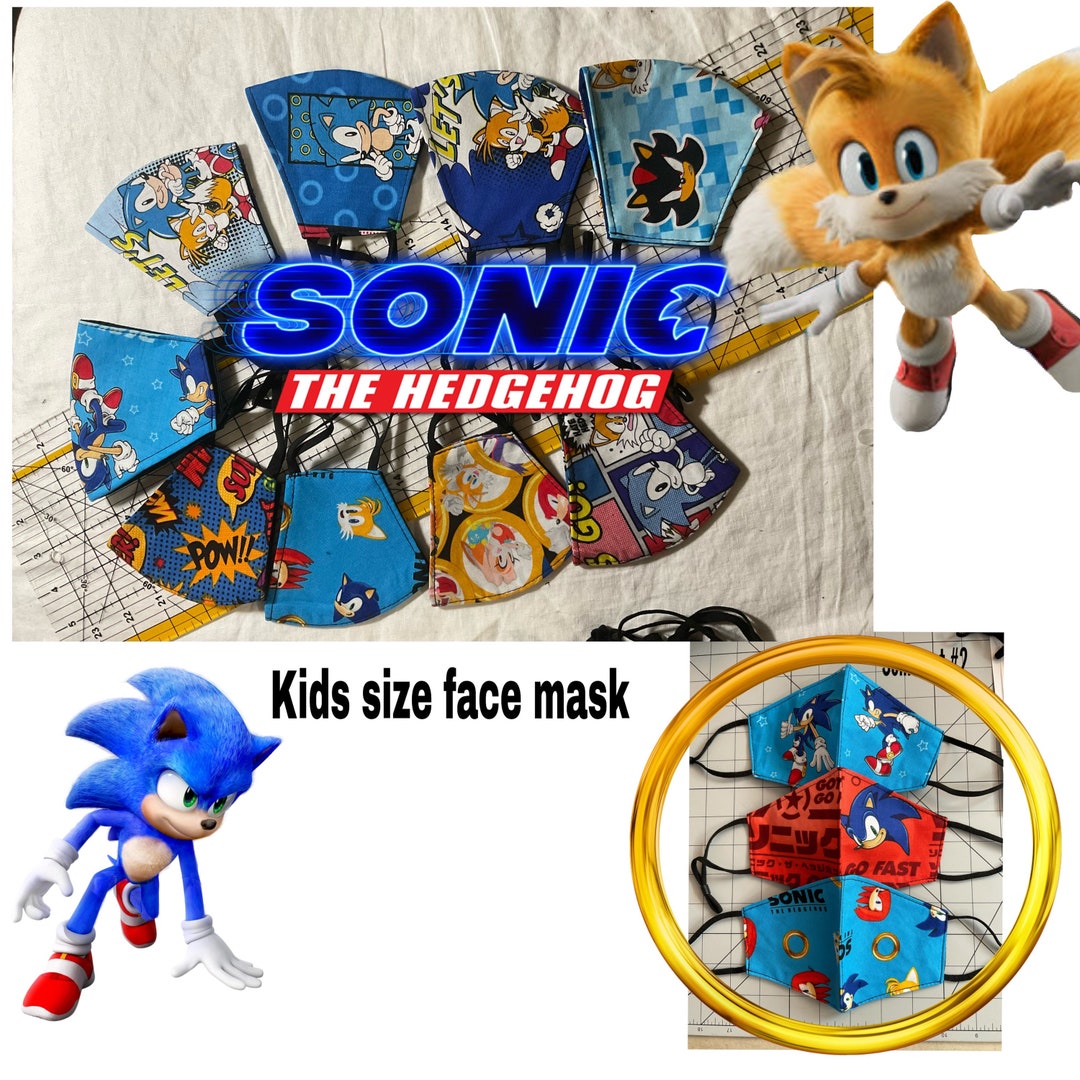 3 Ply Kids Face Masks/ Sonic the Hedgehog Kids Face Masks - Etsy Canada