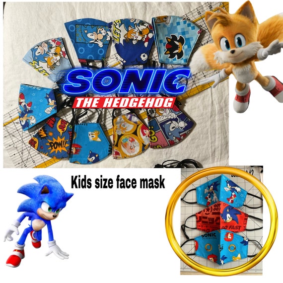 3 Ply Kids Face Masks/ Sonic the Hedgehog Kids Face Masks - Etsy Canada