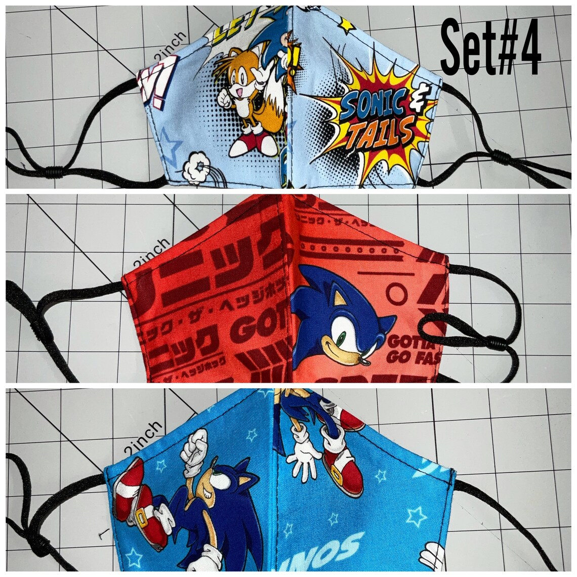 3 Ply Kids Face Masks/ Sonic the Hedgehog Kids Face Masks | Etsy