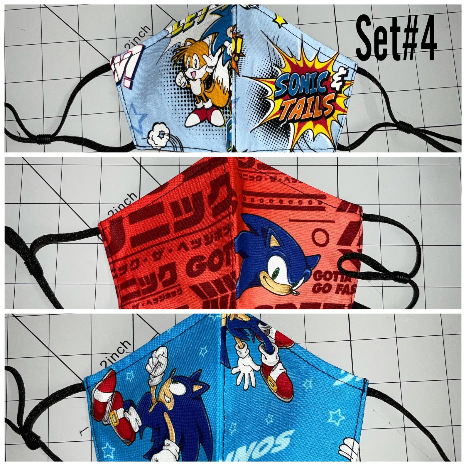 3 Ply Kids Face Masks/ Sonic the Hedgehog Kids Face Masks - Etsy Canada