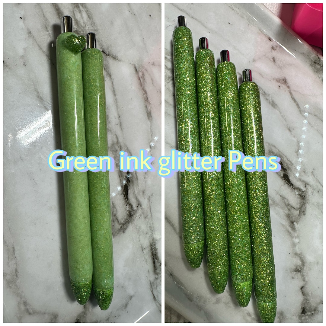 Lime Green Ink Glitter Pens/ Ink Joy Glitter Pens/ Refillable Pens ...