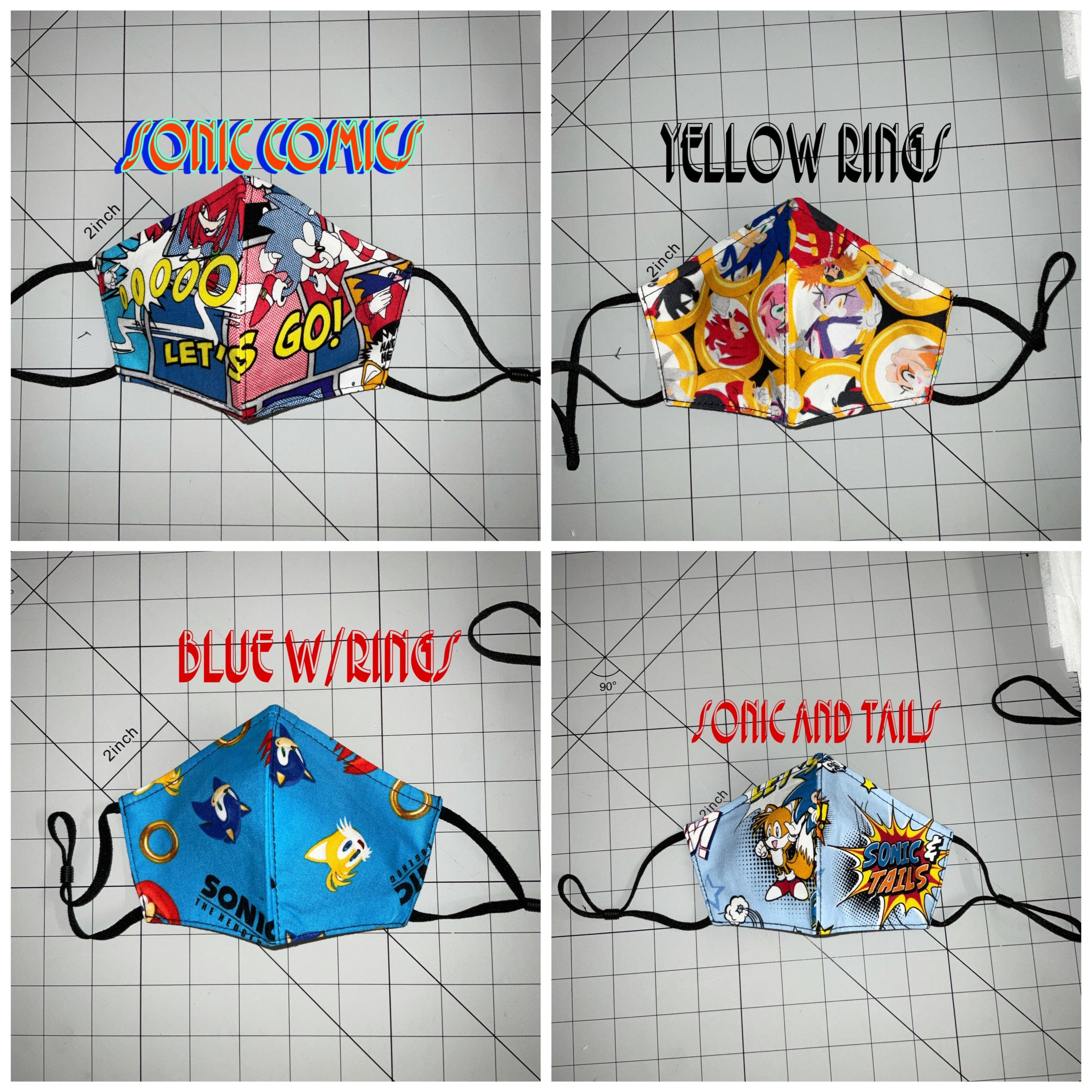 3 Ply Kids Face Masks/ Sonic the Hedgehog Kids Face Masks - Etsy Canada