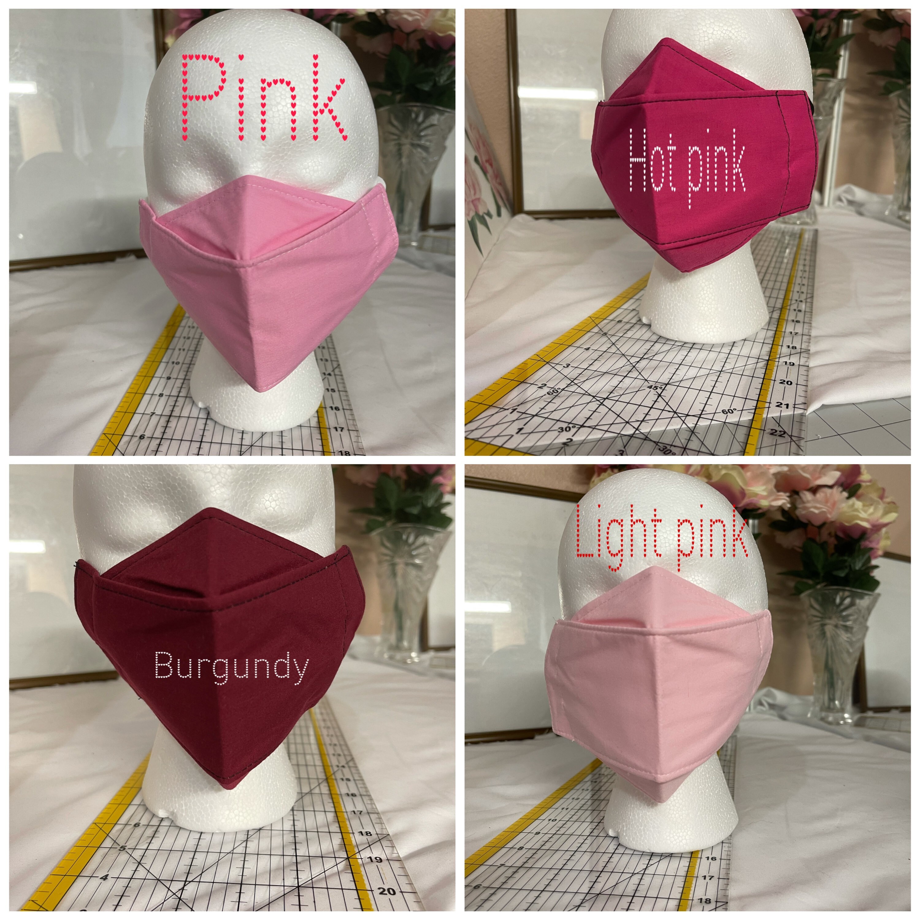 3D Origami Style Adult and Teen/petite Face Mask/ 4 Layer Cotton Adult ...