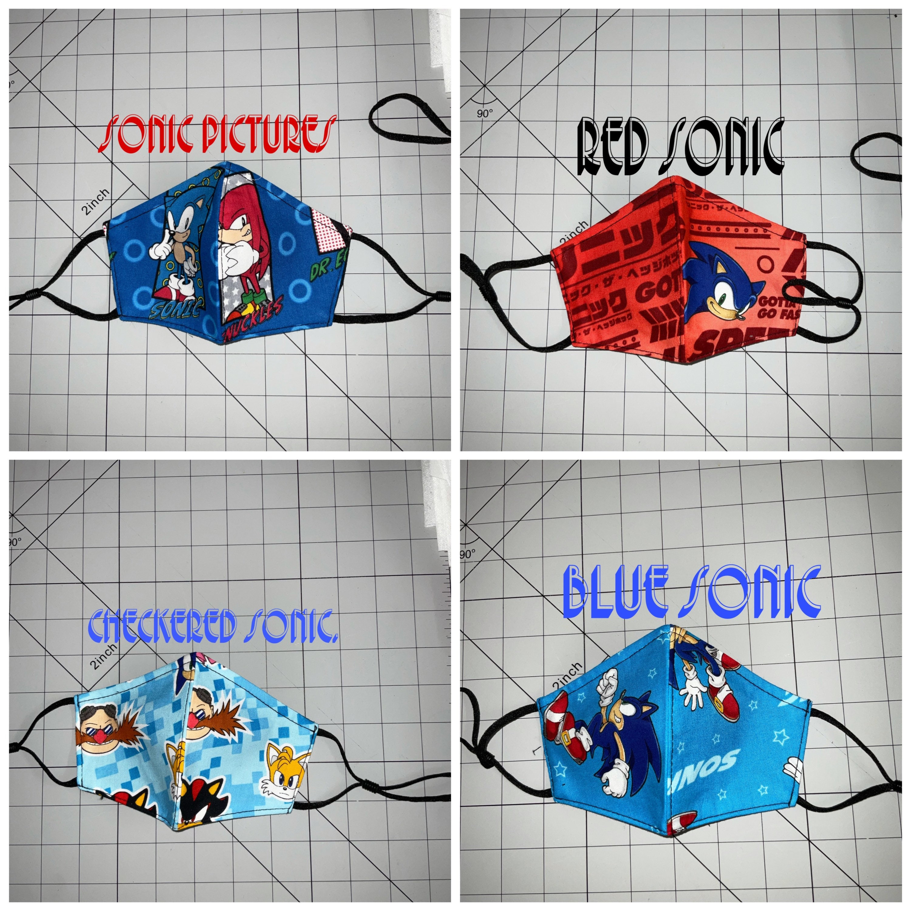 3 Ply Kids Face Masks/ Sonic the Hedgehog Kids Face Masks - Etsy Canada