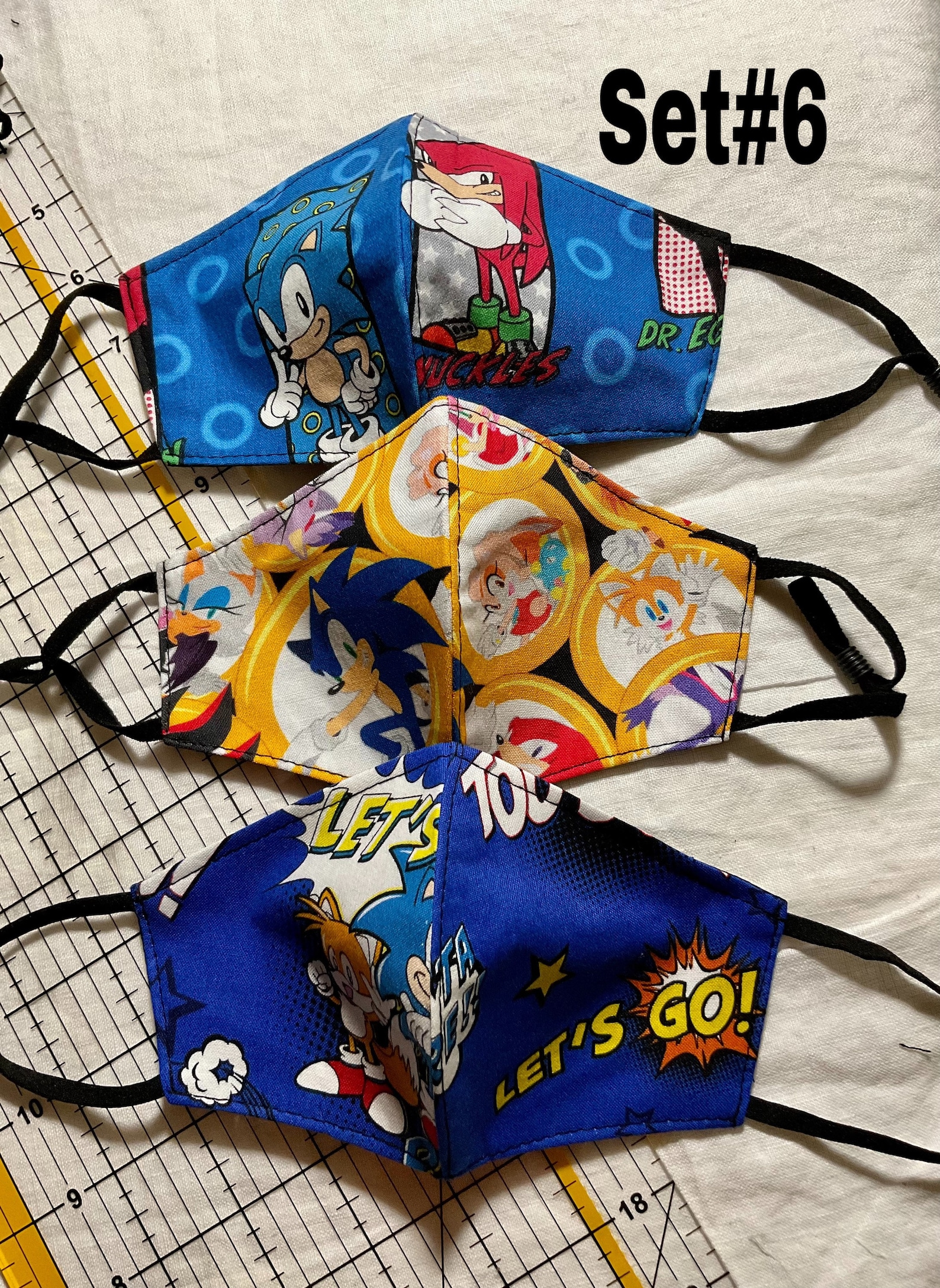3 Ply Kids Face Masks/ Sonic the Hedgehog Kids Face Masks - Etsy Canada