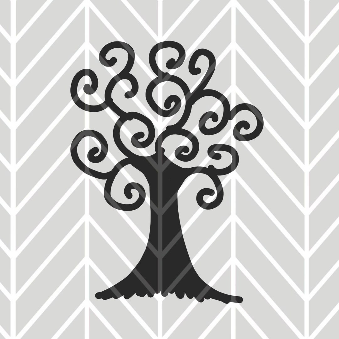 Whimsical Tree / Curly Tree / SVG FILE Digital Download / Svg Cut File ...