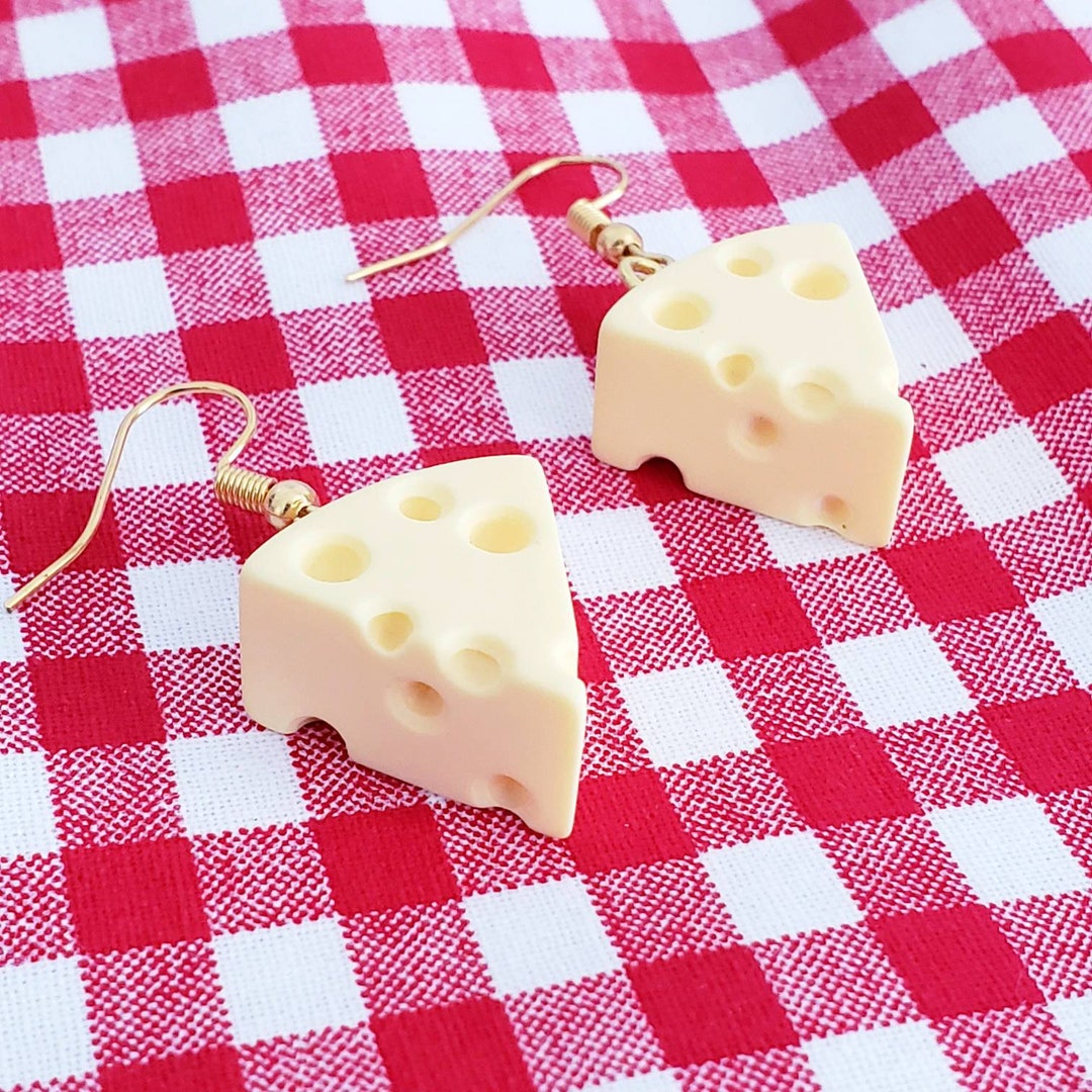 Cheese Chunk Earrings / Realistic Looking / Resin and Hand Painted ...