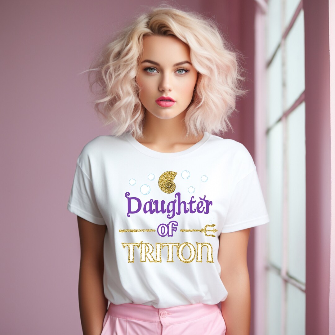 Daughter of Triton / Mermaid Shell T-shirt / ***not Glitter - Images Are Printed to Look Like ...