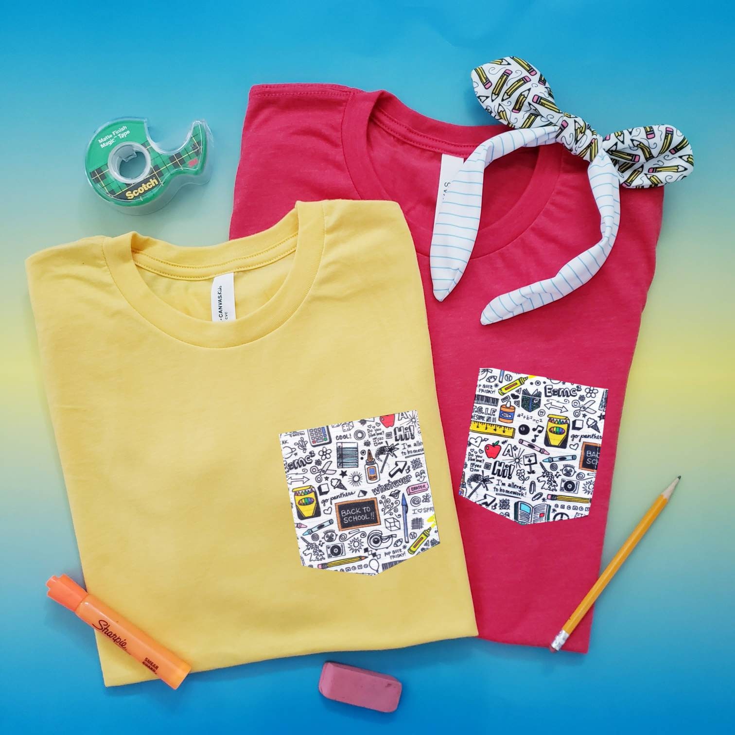 School Pocket Tee / Back to School Custom Pocket T-shirt/ Request Your ...