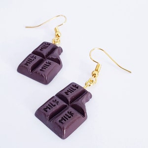 Chocolate Bar Earrings / Realistic Looking / Resin and Hand Painted ...