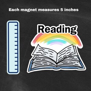 Pack of 6 SCHOOL SUBJECT Magnets / Hand Drawn Doodles for Teachers ...