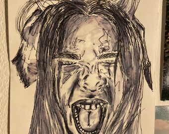 Framed Ink Drawing | Etsy