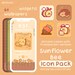 Sunflower Bee App Icon Set | Kawaii Aesthetic Pack for Android IOS ...
