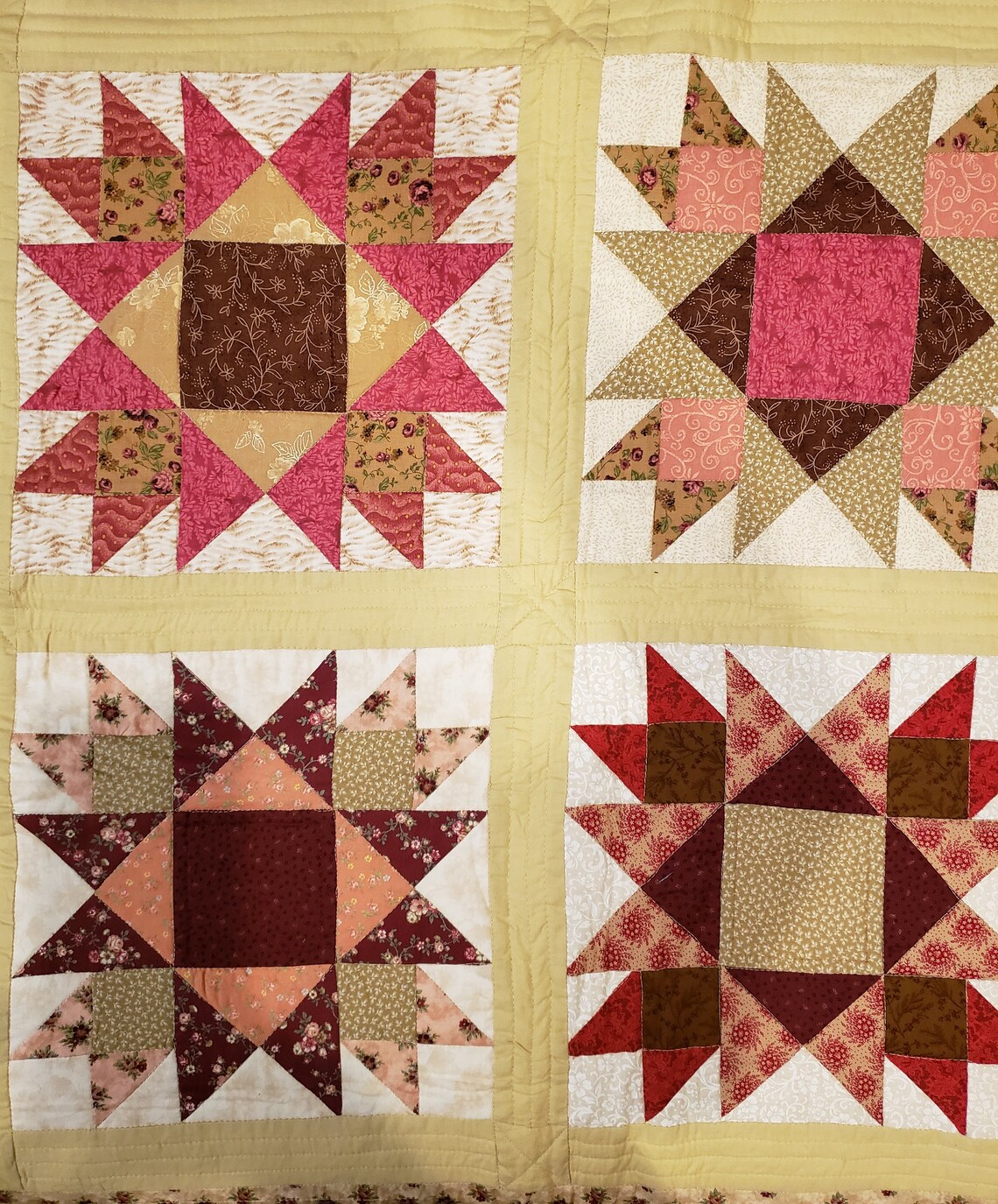 Red and Brown Union Star Full/queen Quilt - Etsy