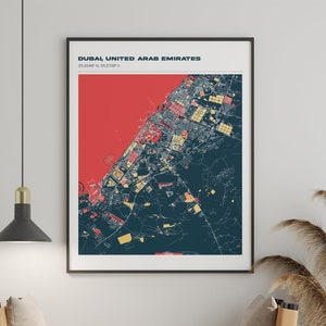 Dubai City UAE Mapbuddy Wall Art Street Map of Dubai UAE City in UAE ...
