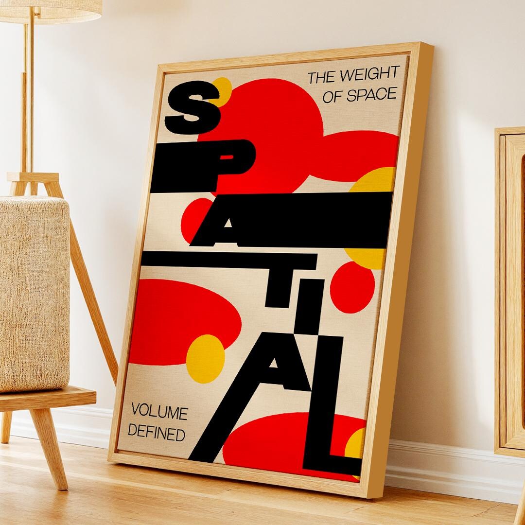 Red and Yellow Geometric Shapes Poster – Bold Abstract Spatial Design ...