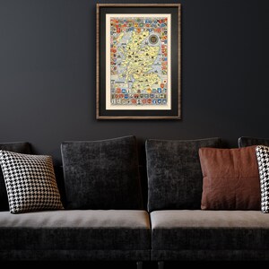 Scotland Map Map of Scotland Vintage Wall Decor Map Wall Art Historical ...