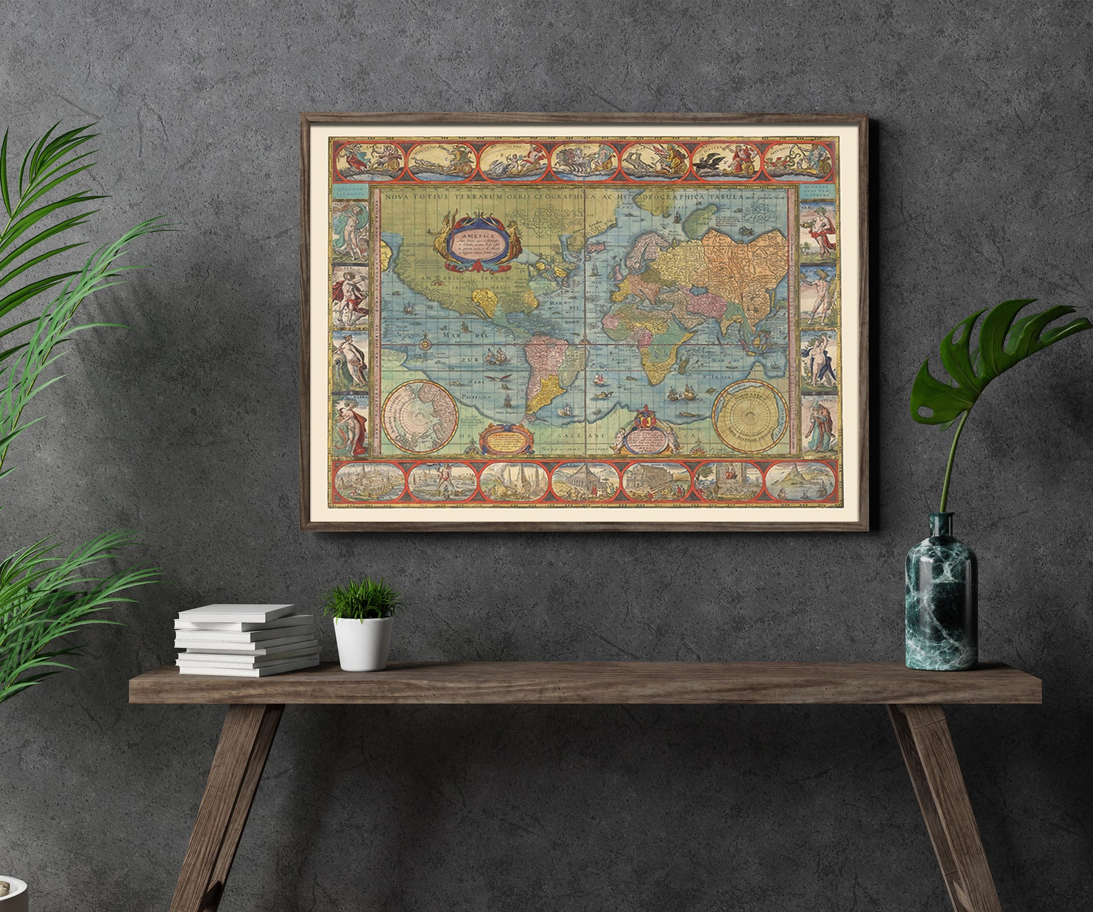 1649 Map of the World by Willem Blaeu Vintage Art Willem Blaeu Atlas ...