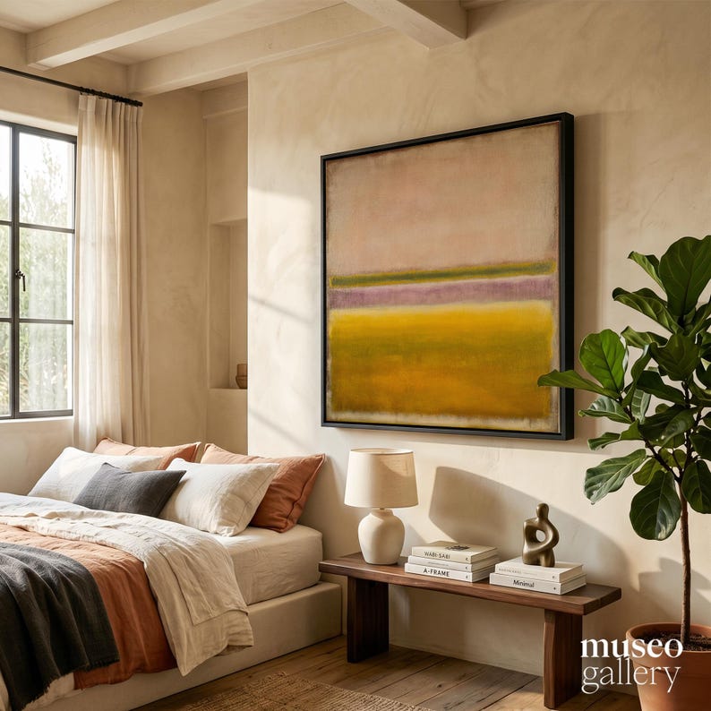 Abstract Color Field Yellow Beige | Extra Large Square Canvas | Horizon ...