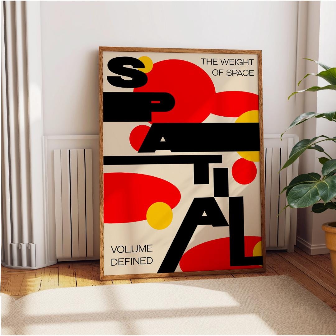 Spatial Typography Poster – Graphic Volume Art Print – Poster, Framed ...