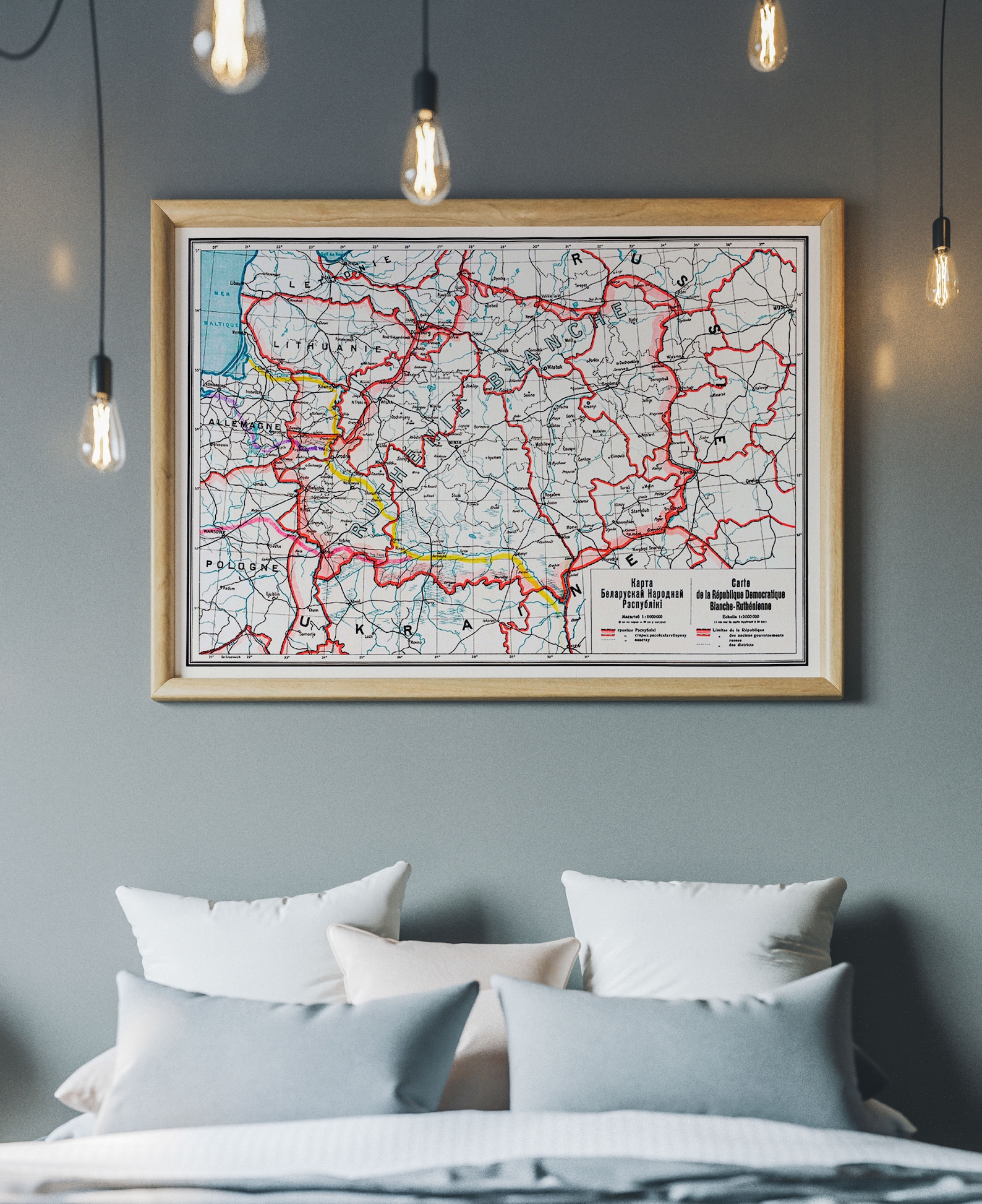 White Ruthenia Vintage Style Map of White Russia 1918 Soviet Union ...