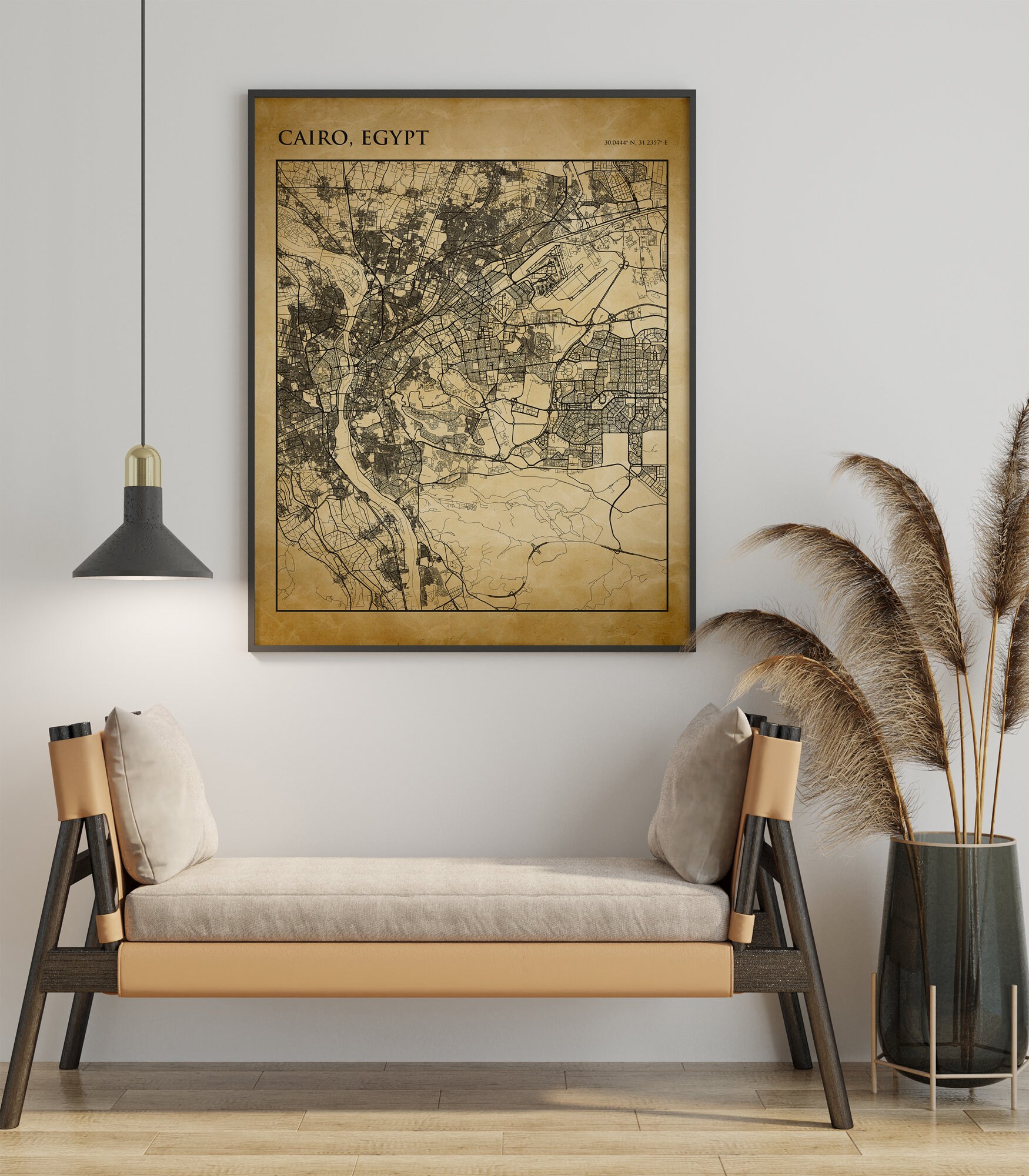 Cairo Capital City of Egypt Street Map of Cairo Mapbuddy Wall Art River ...