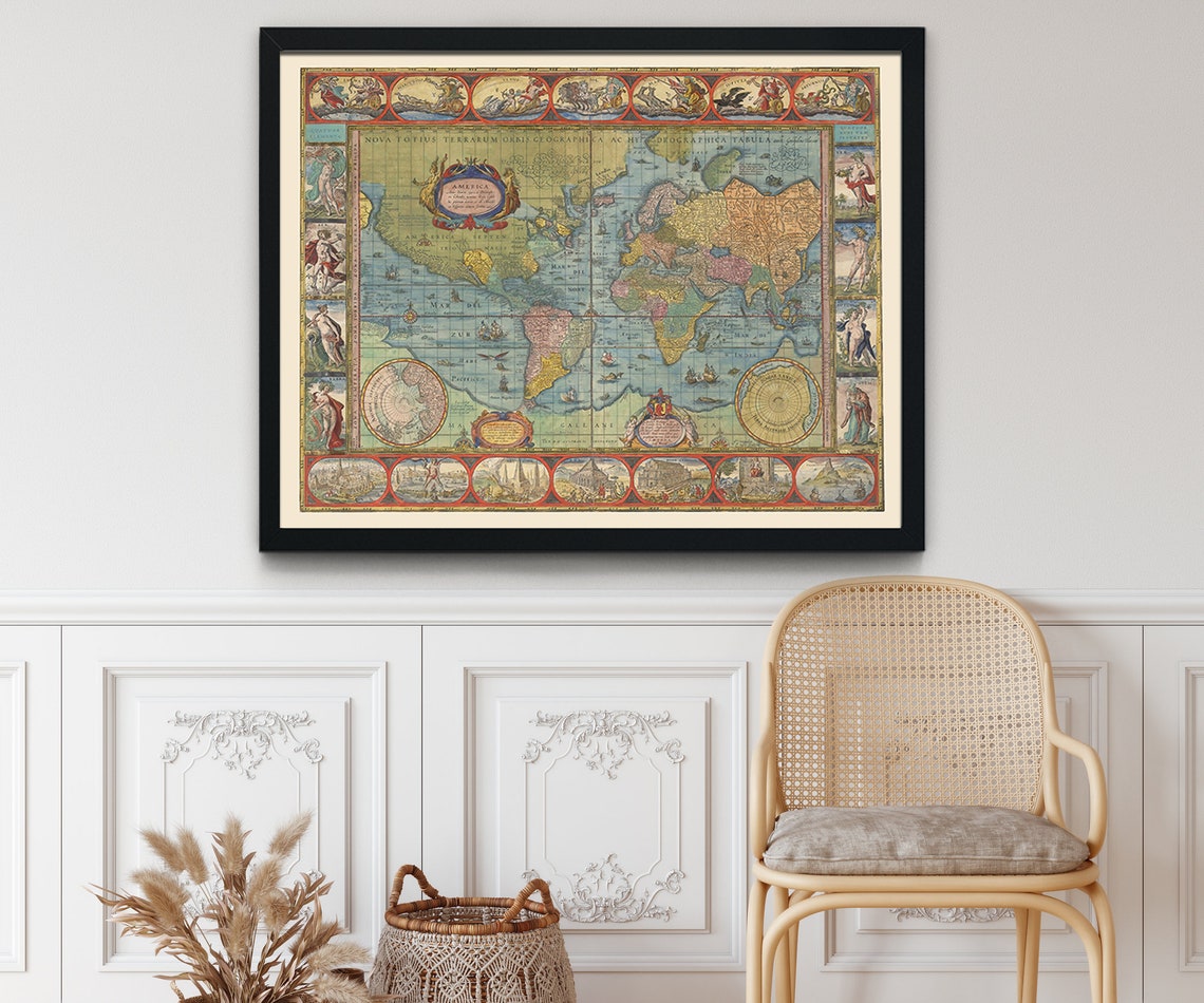 1649 Map of the World by Willem Blaeu Vintage Art Willem - Etsy
