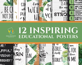 Dinosaur Motivational Posters Set Set of 9 Educational Wall Art for ...