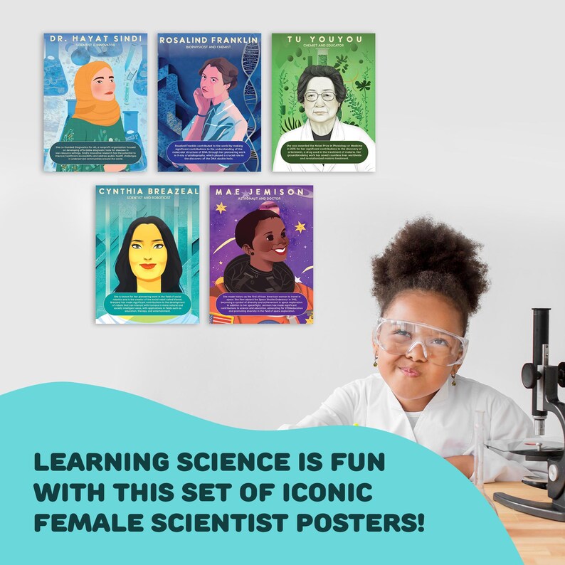 Set of 5 Women in Science Posters | STEM Kids Classroom Decor | Women's ...