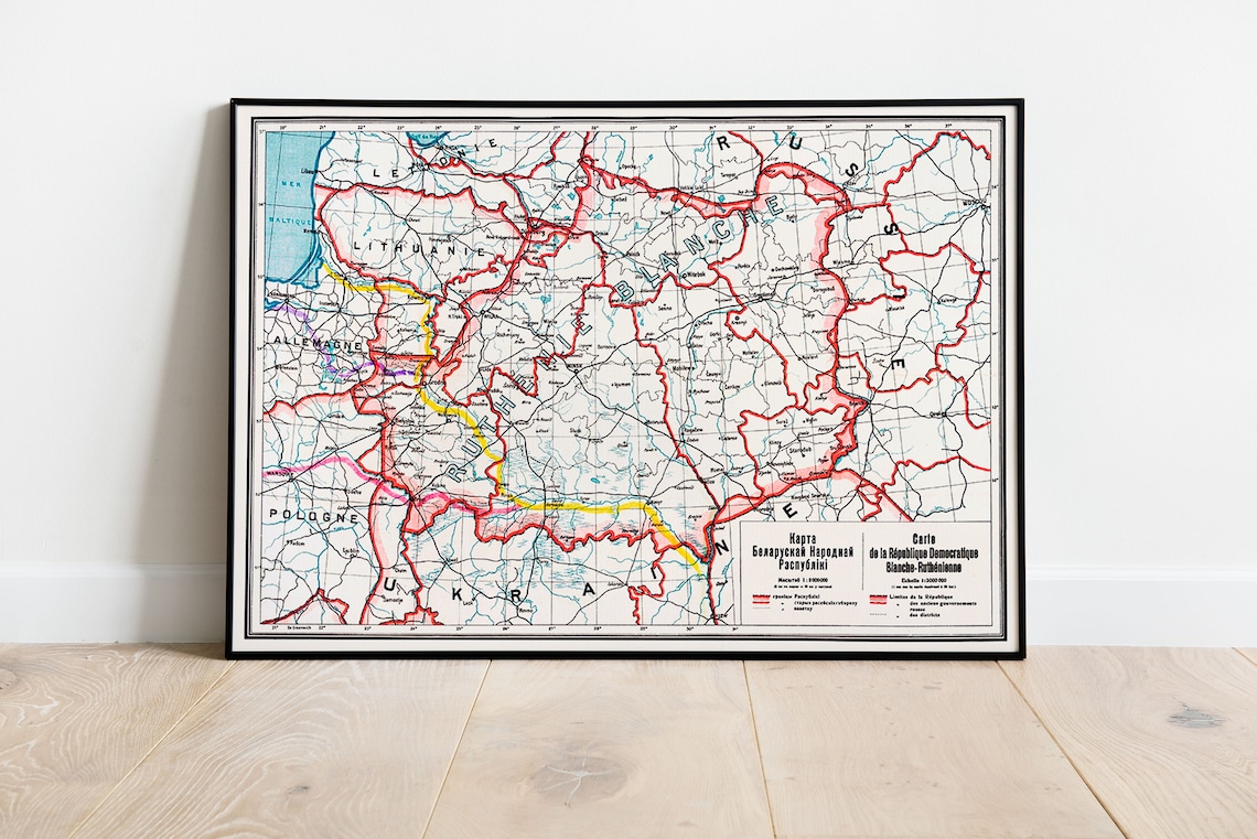 White Ruthenia Vintage Style Map of White Russia 1918 Soviet - Etsy UK