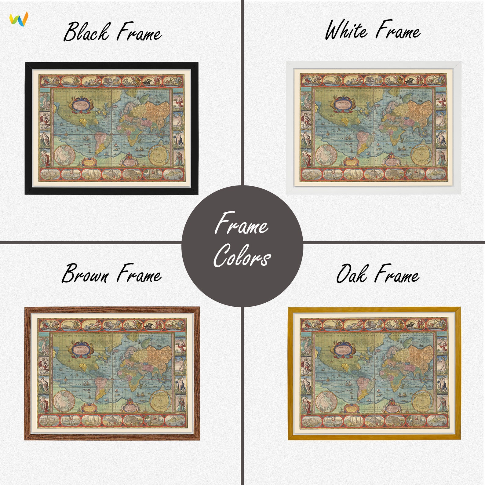 1649 Map of the World by Willem Blaeu Vintage Art Willem - Etsy