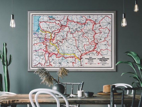 White Ruthenia Vintage Style Map of White Russia 1918 - Etsy