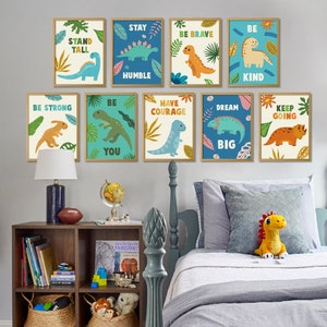 Dinosaur Inspirational Posters Set - Set of 9 Educational Wall Art for ...
