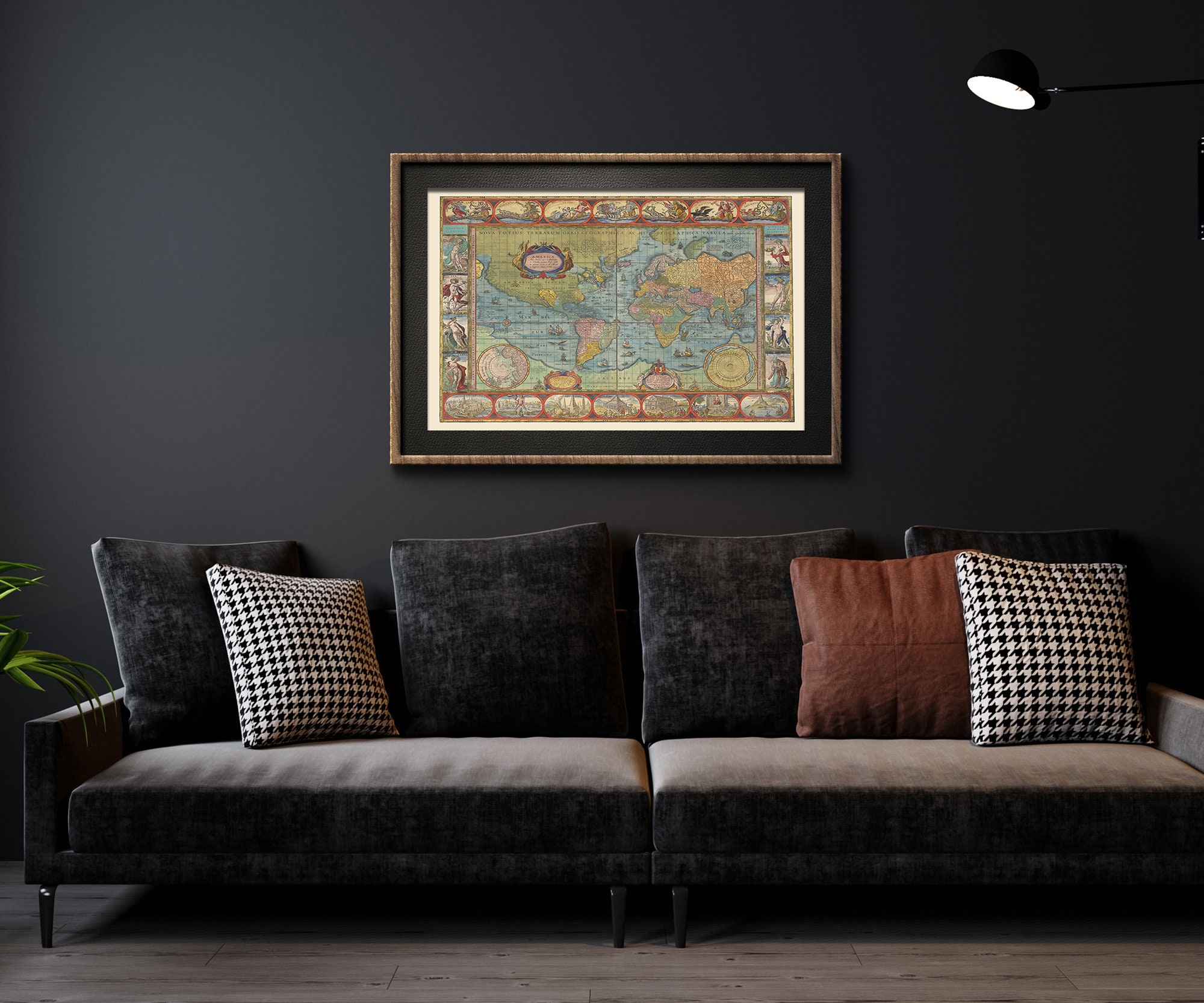 1649 Map of the World by Willem Blaeu Vintage Art Willem Blaeu Atlas ...